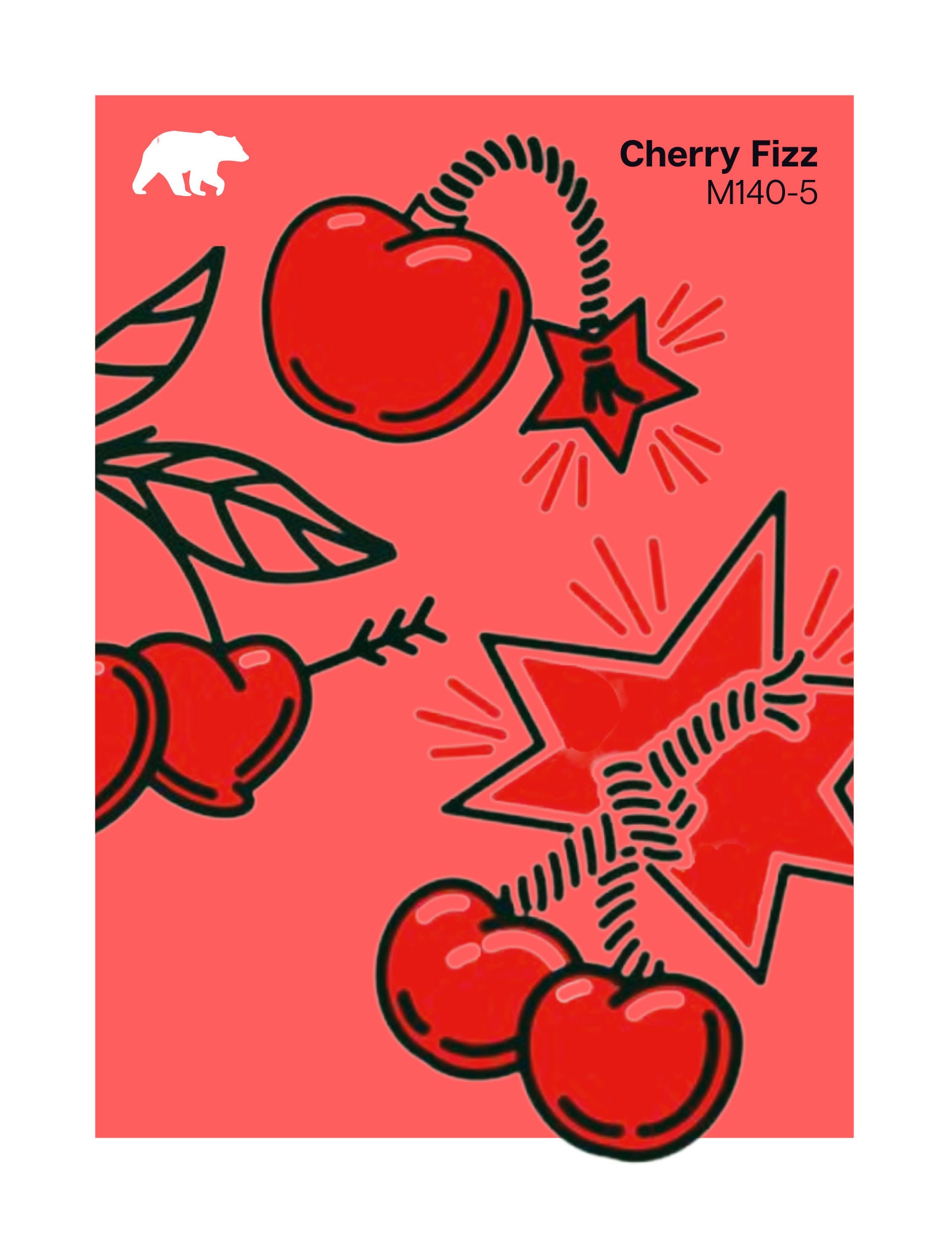 Cherry Fizz Paint Swatch Wall Print Aesthetic Pop Wall Decor Red/black ...