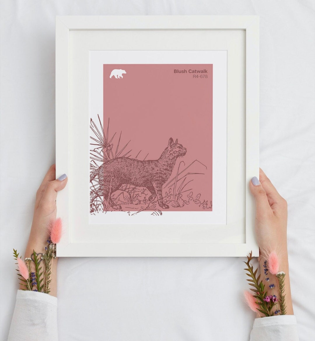 Blush Catwalk Paint Swatch Wall Print Kitty Wall Decor Blush/mauve/pink ...
