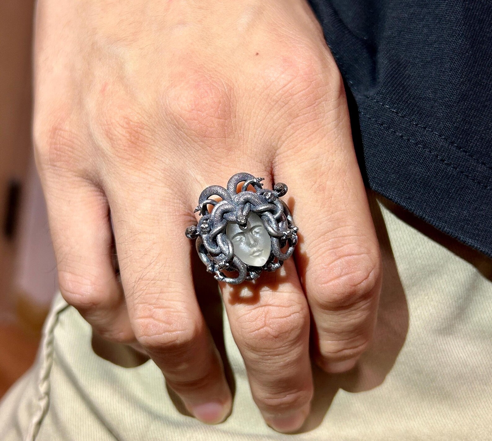 Handmade Sterling Silver Medusa Ring With Clear Quartz - Etsy