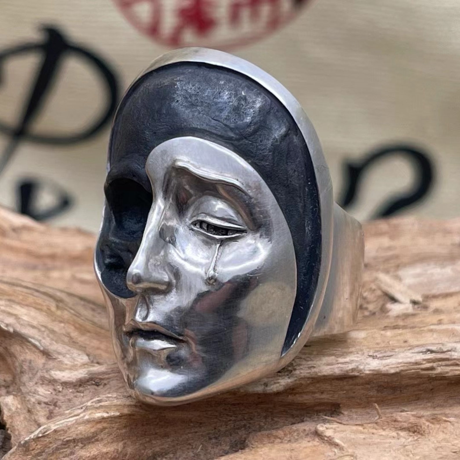 Handmade Sterling Silver Crying Skull Ring: Limited Edition Design - Etsy