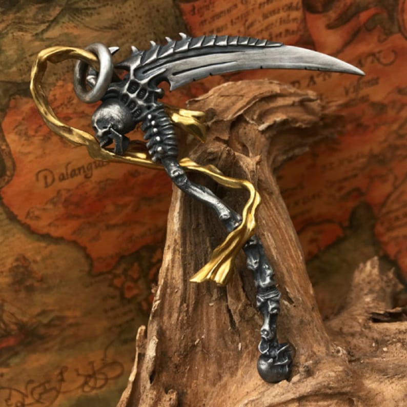 Death's Scythe-hell Blade Pendant 24K Gold / S925 Silverhandmade ...