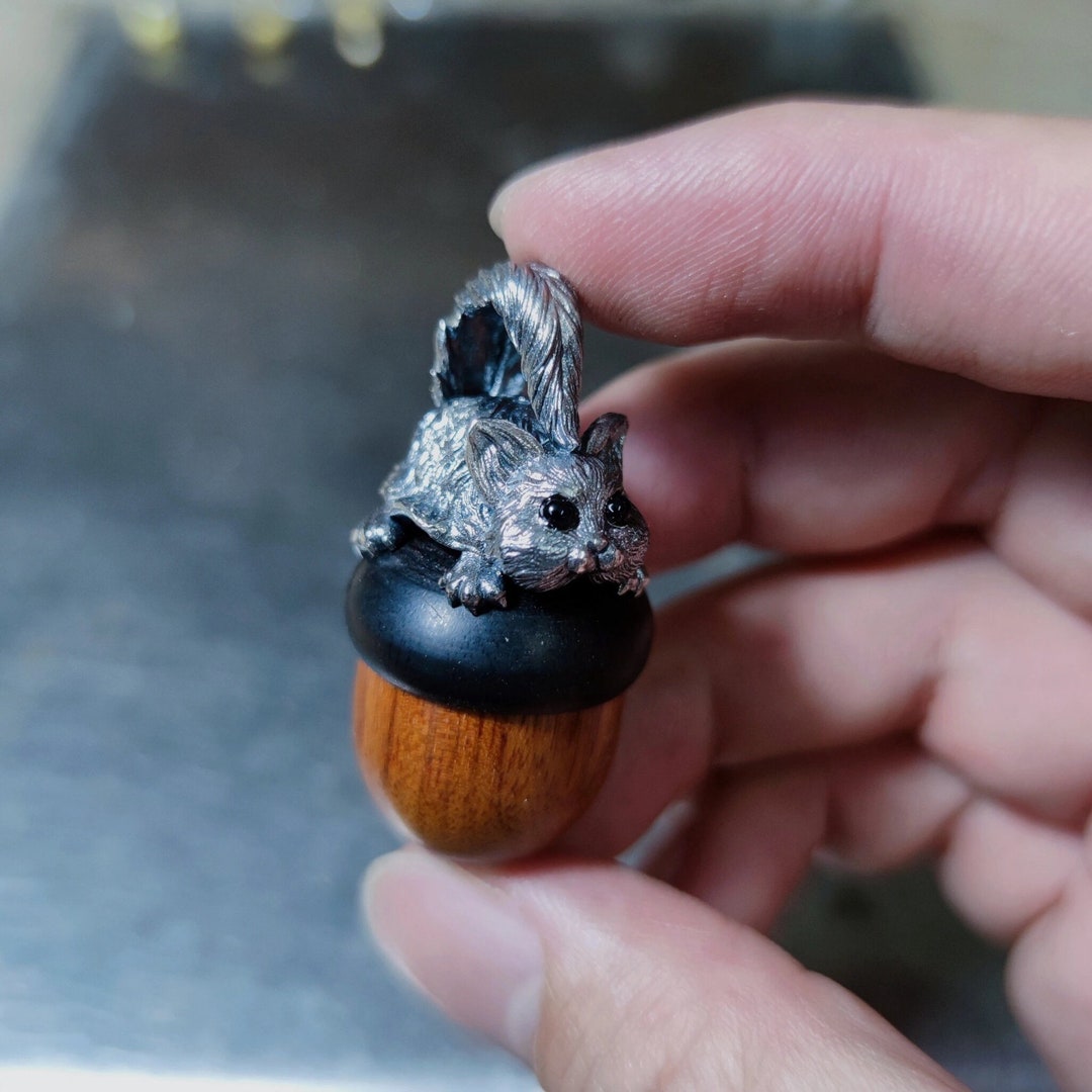 Cute S925 Silver Squirrels Pendant— Handmade Creative Pendant—exquisite ...