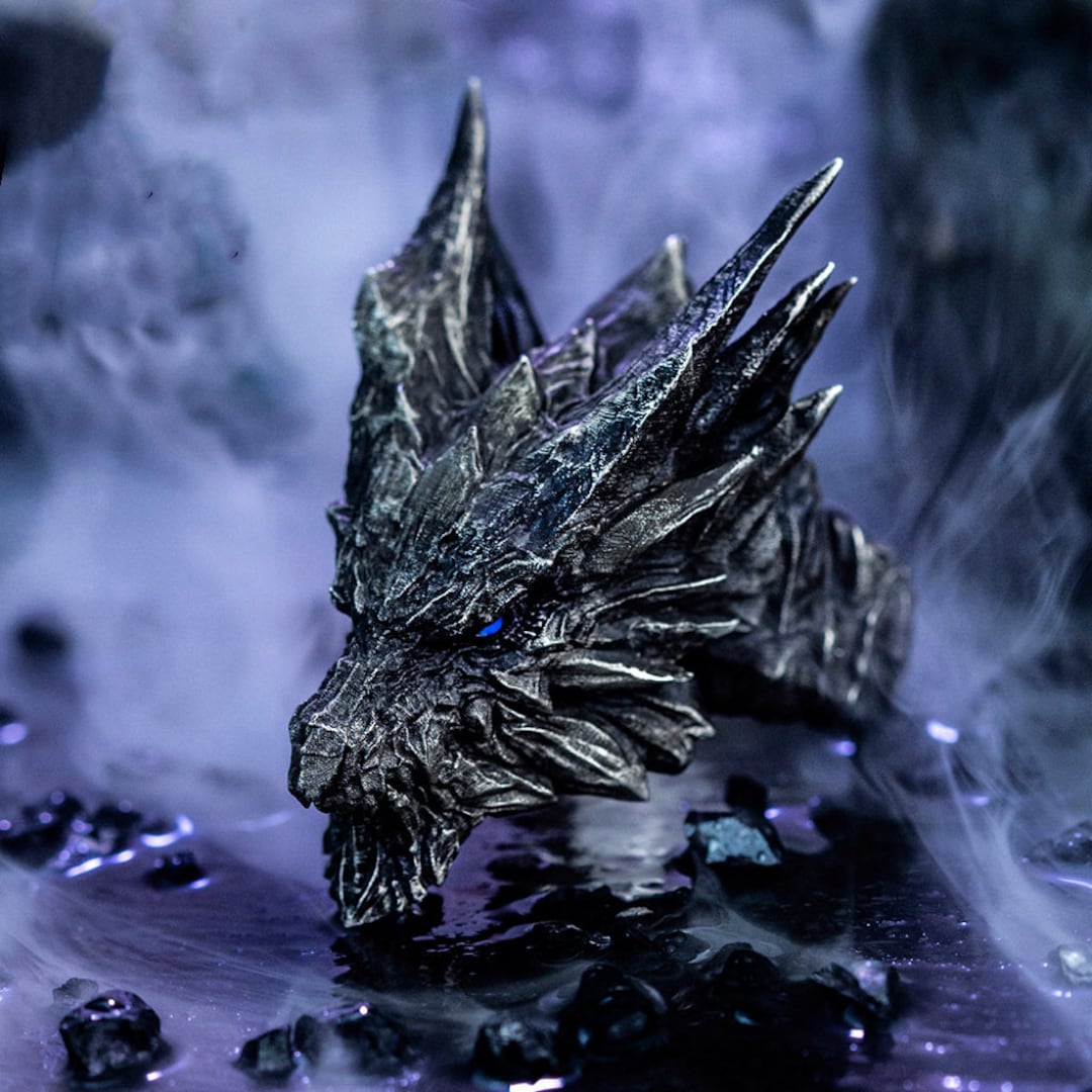 Dark Fantasy Dragon Ring: Handmade S925 Sterling Silver, Labradorite ...