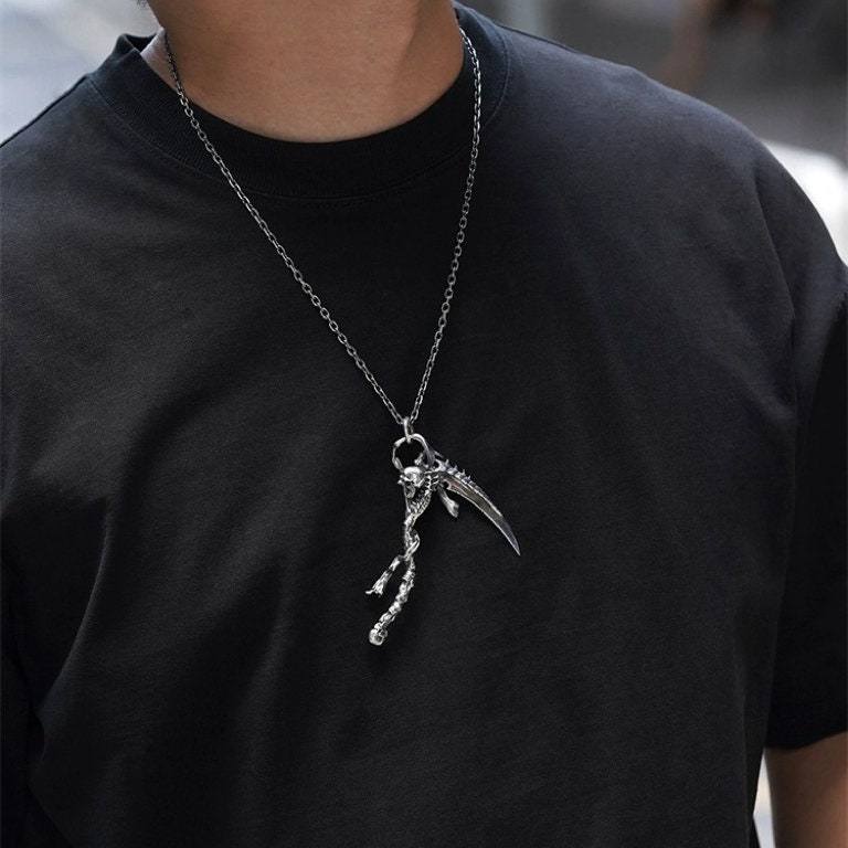 Death's Scythe-hell Blade Pendant 24K Gold / S925 Silverhandmade ...