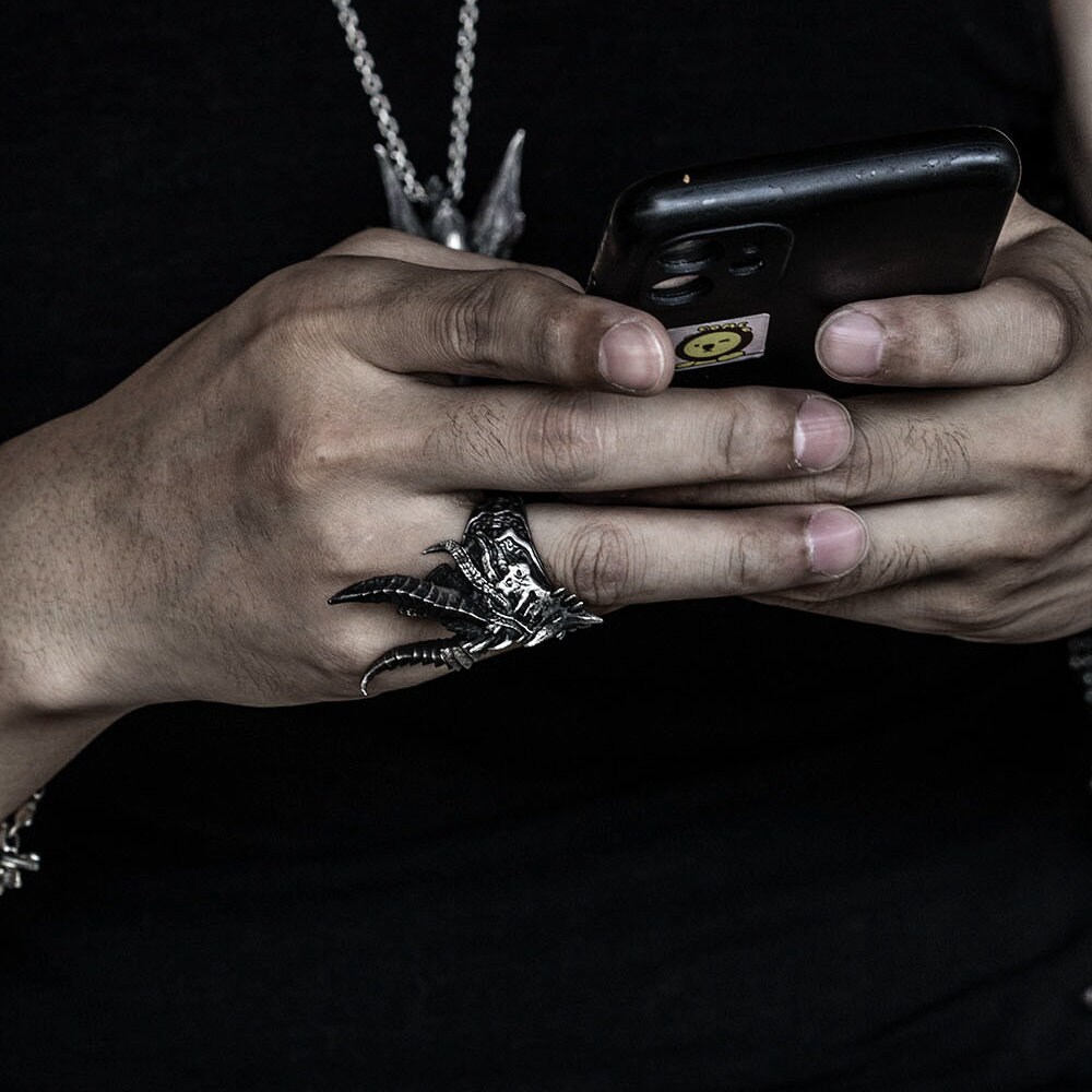 World of Warcraft Deathwing Dragon Head Rings925 Sterling ...