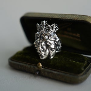 Handmade Sterling Silver Face Ring: Creative S925 Statement Jewelry - Etsy