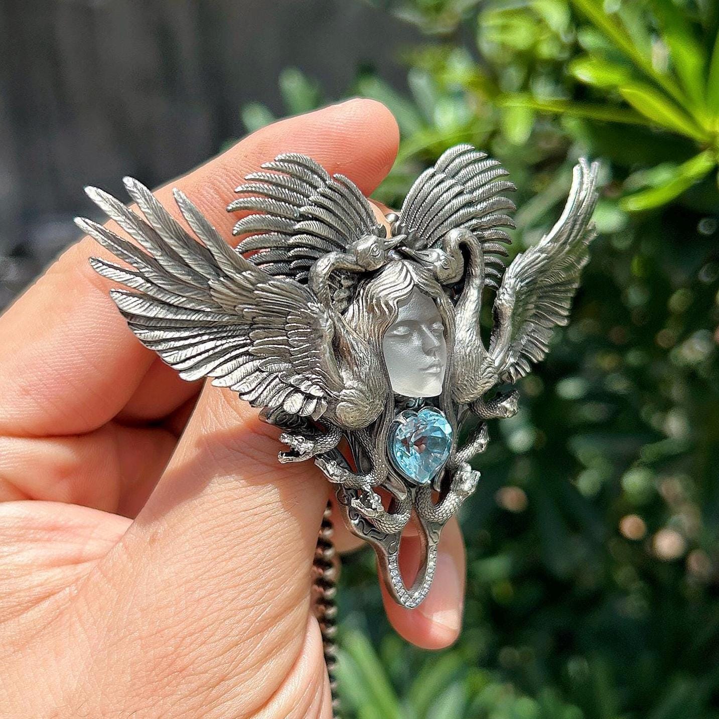 Forest Goddess Pendant— S925 Silver—handmade Creative Pendant—exquisite ...