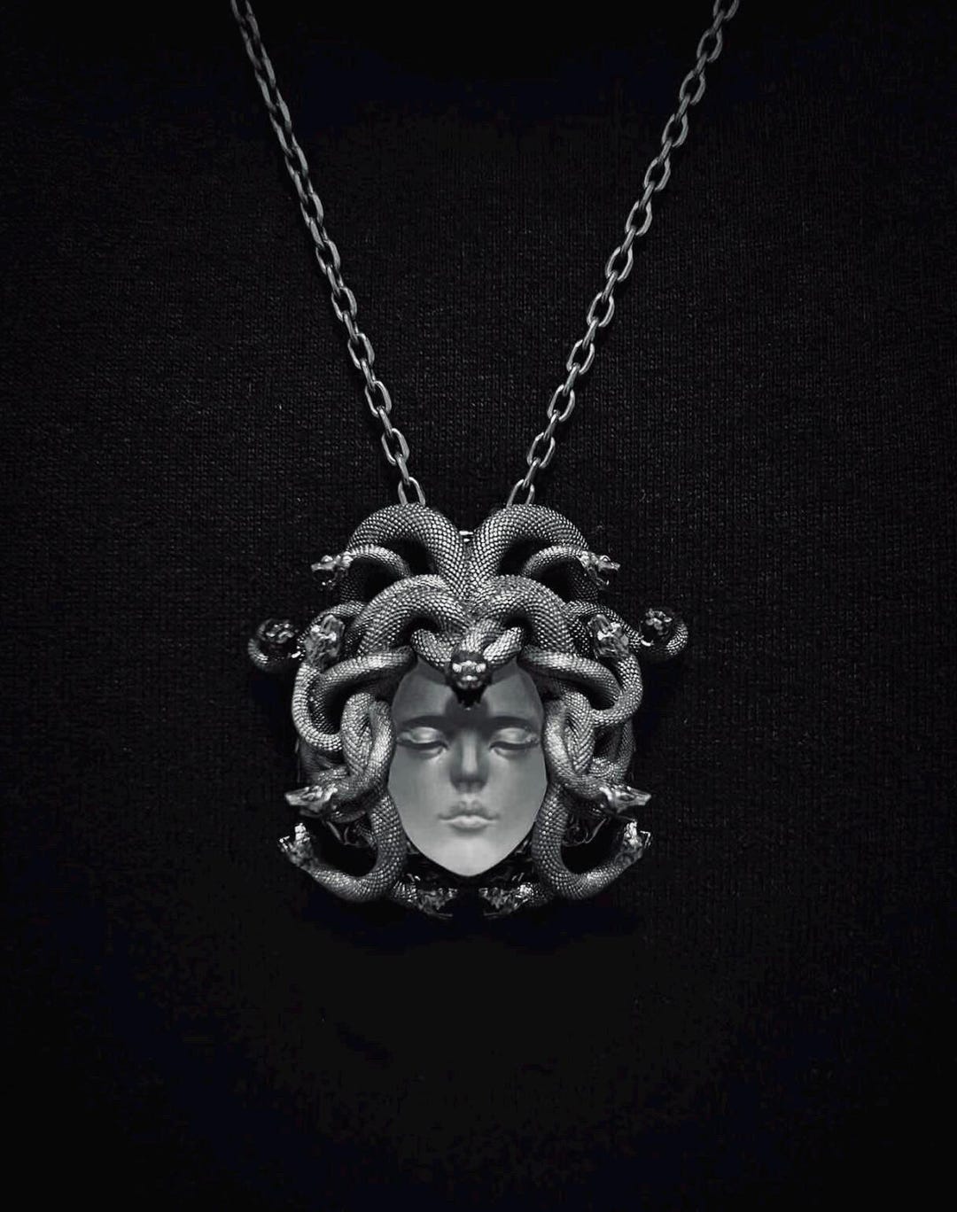 Handmade Sterling Silver Medusa Pendant: Clear Quartz & Labradorite - Etsy