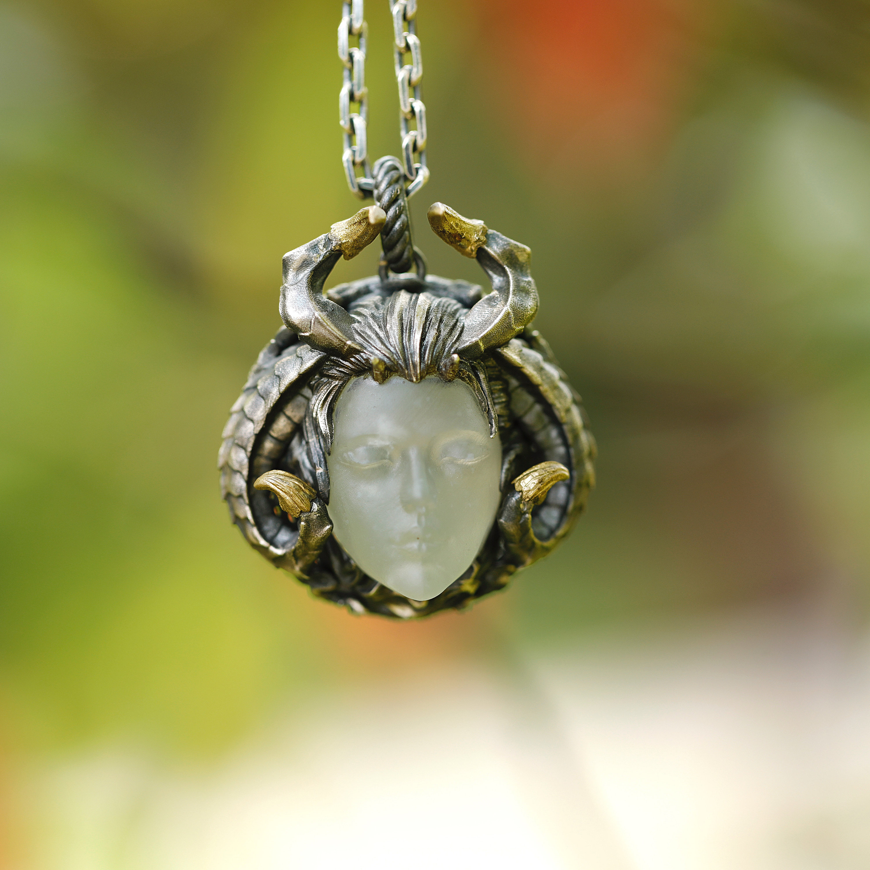 Dark Fairy Tale Style Sleeping Banshee Pendant 3043mm, Inlay Natural ...