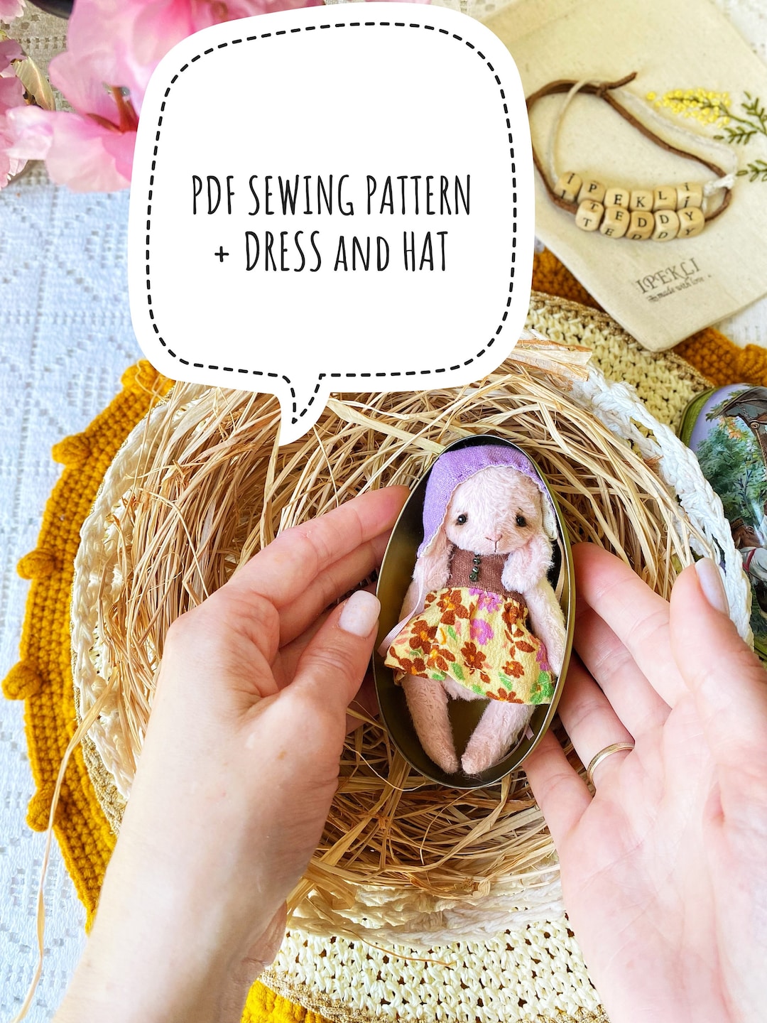 Stuffed Bunny Sewing Pattern: 3.7 Inch Teddy Bear (PDF Pattern) - Etsy