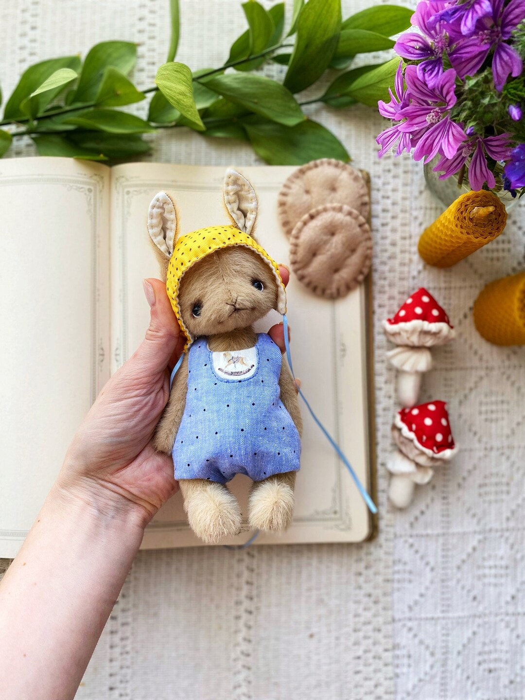Artist Teddy Bunny Rabbit Toy Artist Teddy Bear Toy Christmas Bunny ...