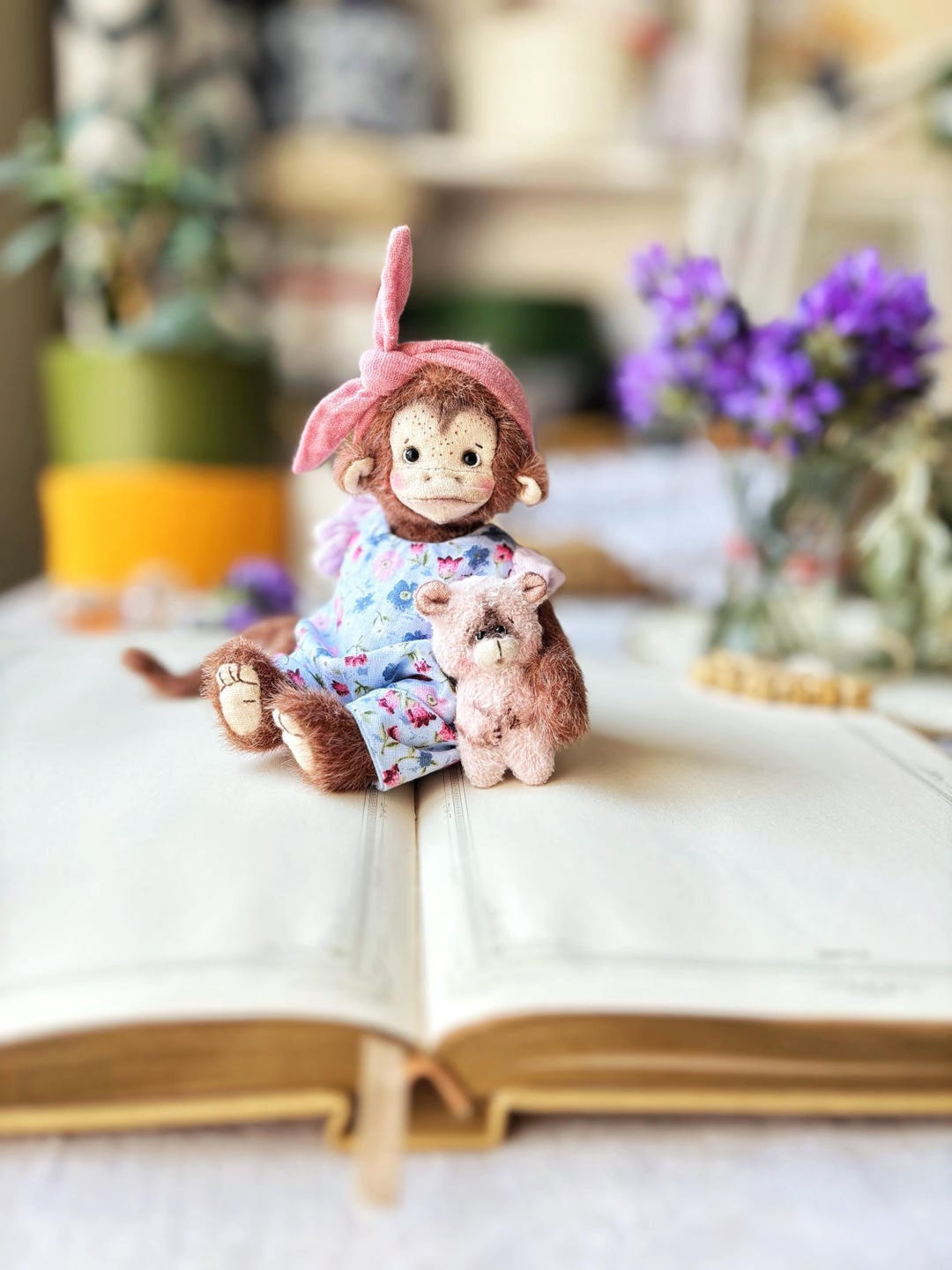 Monkey With a Toy /teddy Monkey Gift/birthday/decorative Toys/toys ...