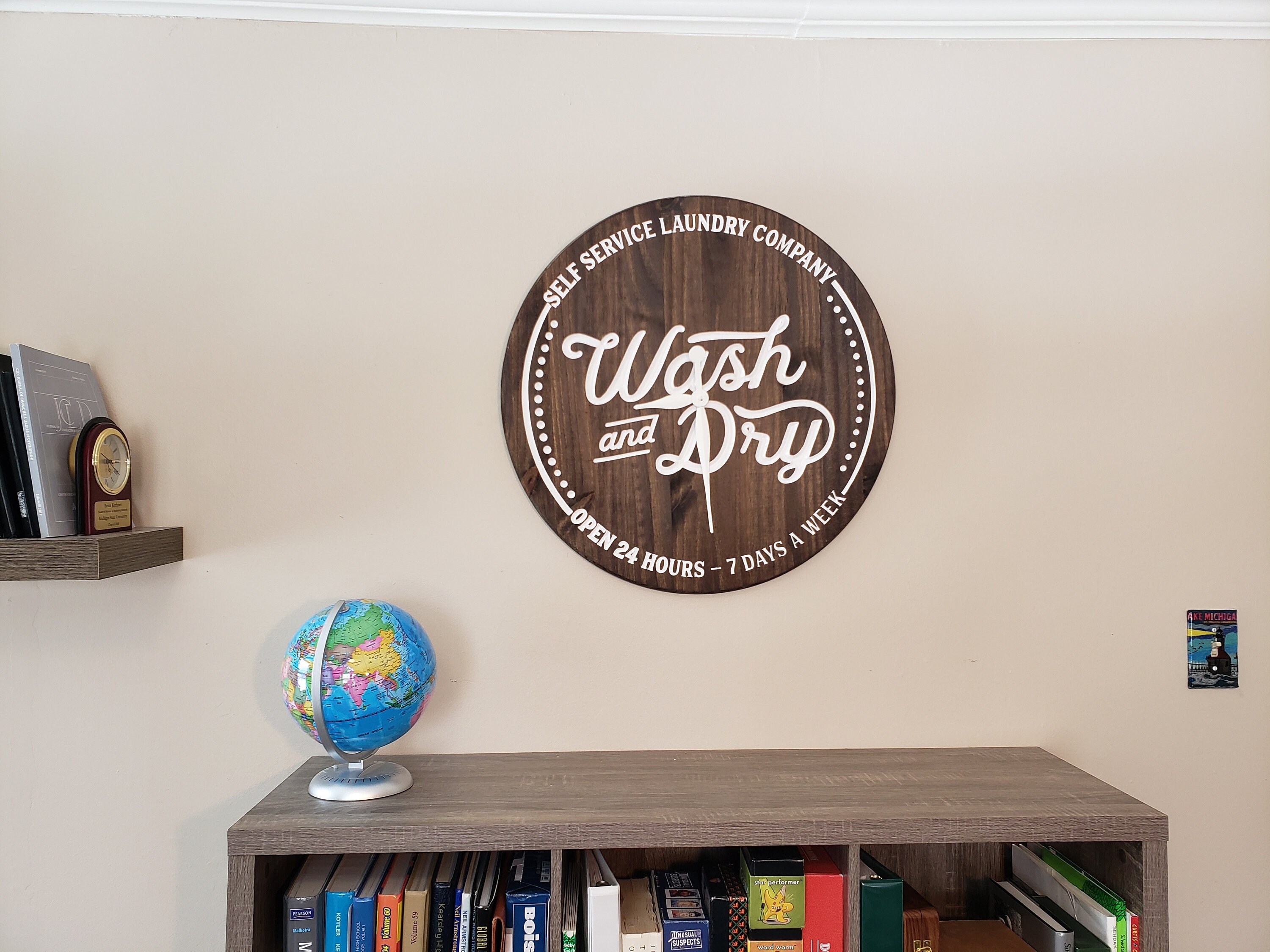 Wash & Dry Laundry Wood Clock 24 Inch Diameter - Etsy