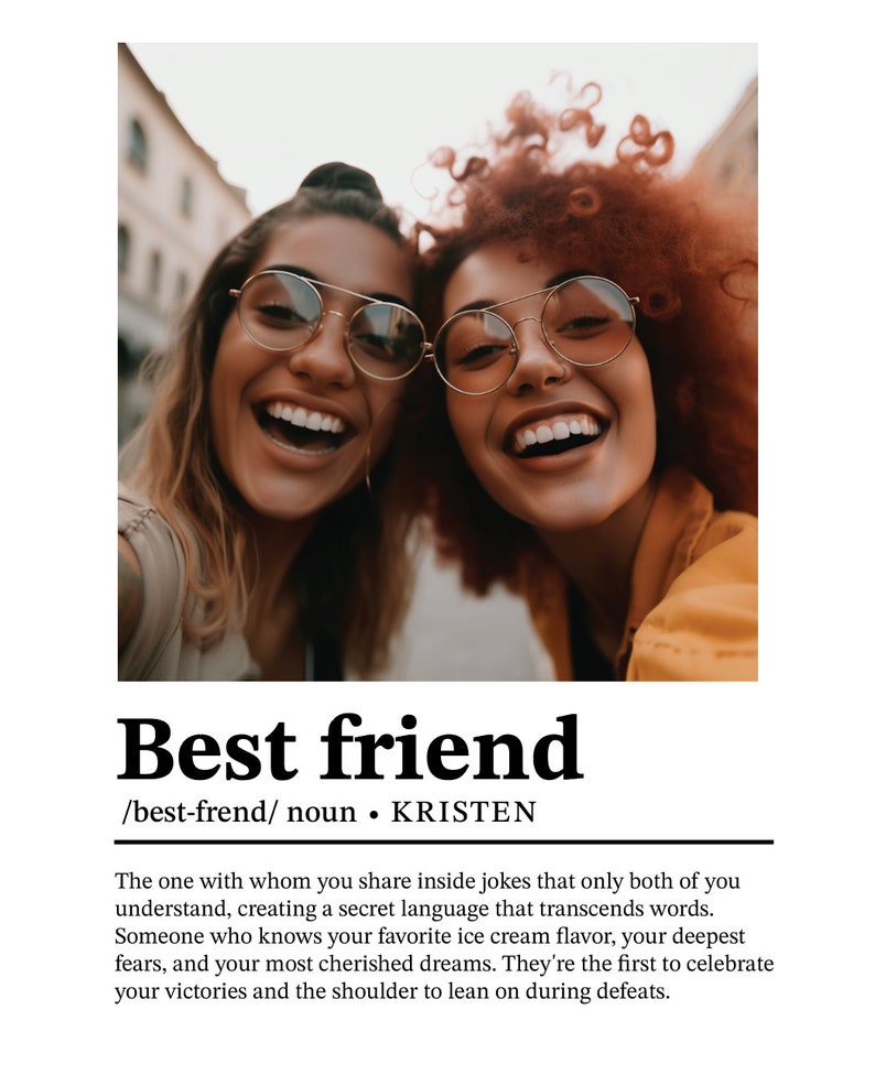 Custom Best Friend Print | Personalized BFF Definition Art | Soulmate ...