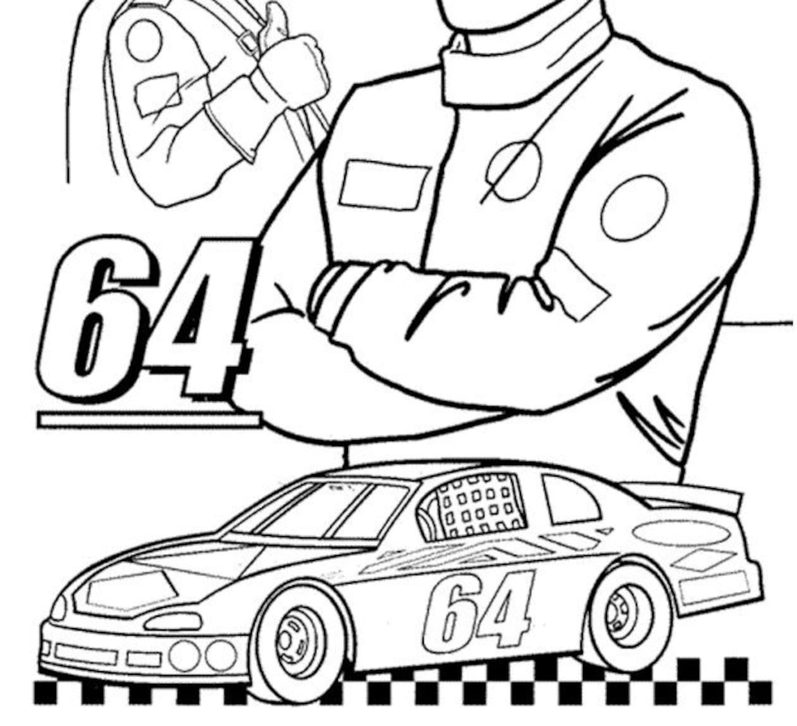 25-page Nascar Printable Colouring Pages - Etsy
