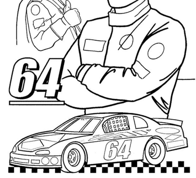 25-page Nascar Printable Colouring Pages - Etsy
