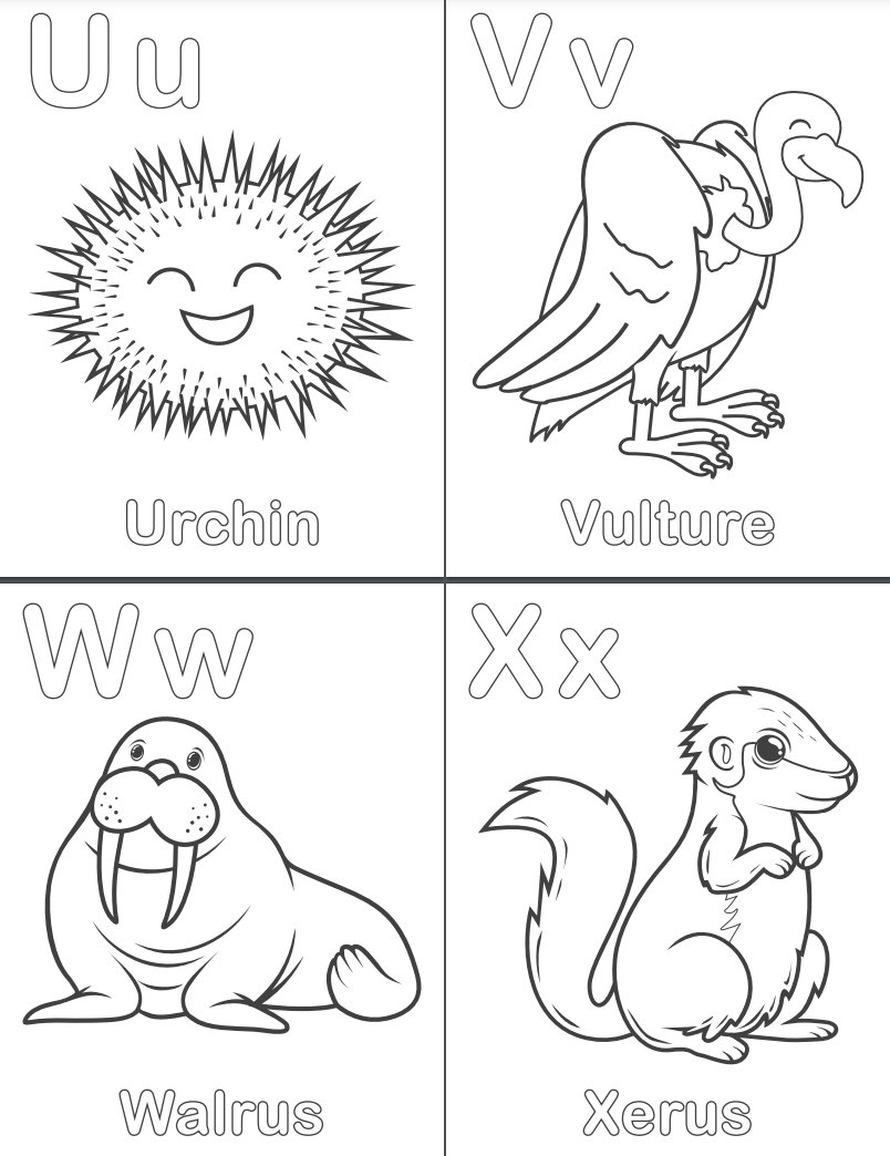 133 Digital Alphabet/number Coloring Pages for Kids: Mega Pack - Etsy