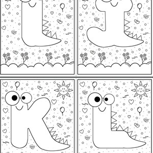 Digital Alphabet Coloring Pages for Kids: Dinosaurs - Etsy