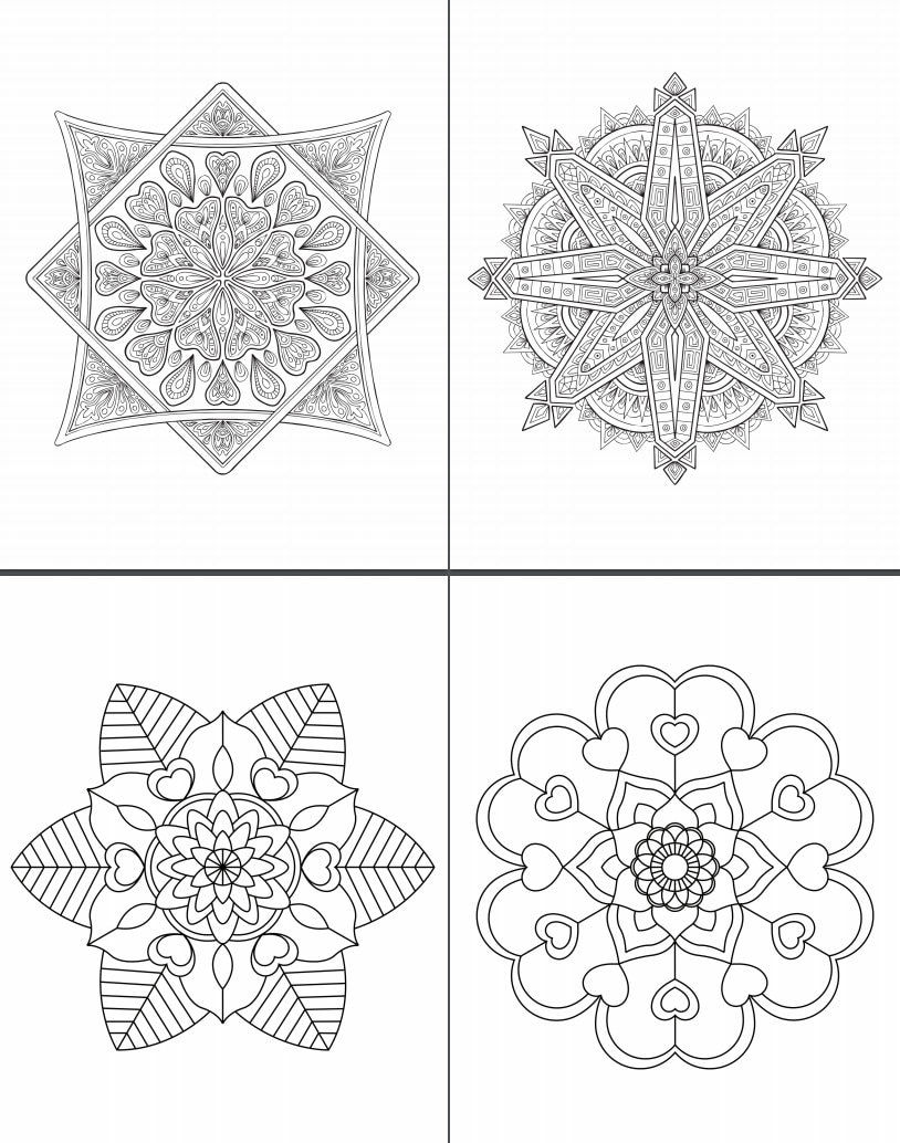 160 Digital Mandala Coloring Pages for Adults - Etsy