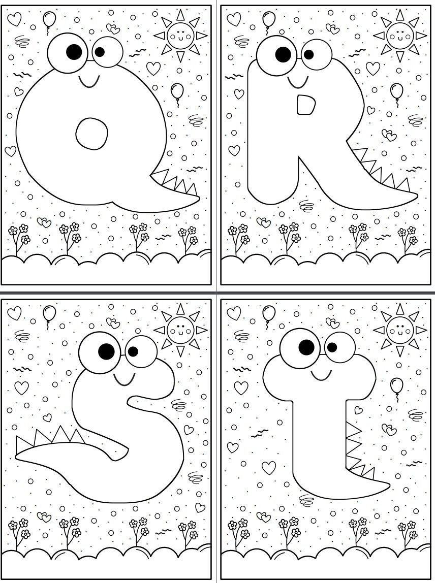 133 Digital Alphabet/number Coloring Pages for Kids: Mega Pack - Etsy
