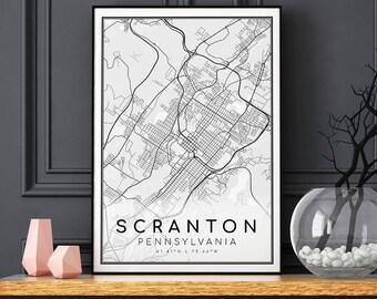 Scranton City Maps - Etsy