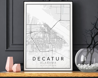 Decatur Map Poster - Etsy