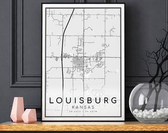Louisburg Kansas Map - Etsy