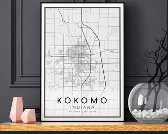 Kokomo Map Art - Etsy