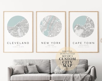 Custom City Map Personalized Map Poster Printable Map Wall - Etsy