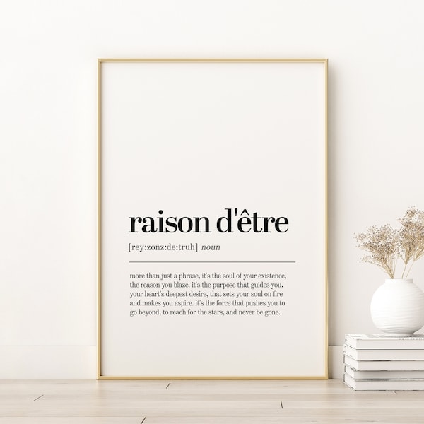 Raison D'être Definition Print - Etsy UK