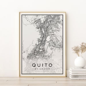 QUITO City Map Ecuador Wall Map Poster Engagement Map Art - Etsy