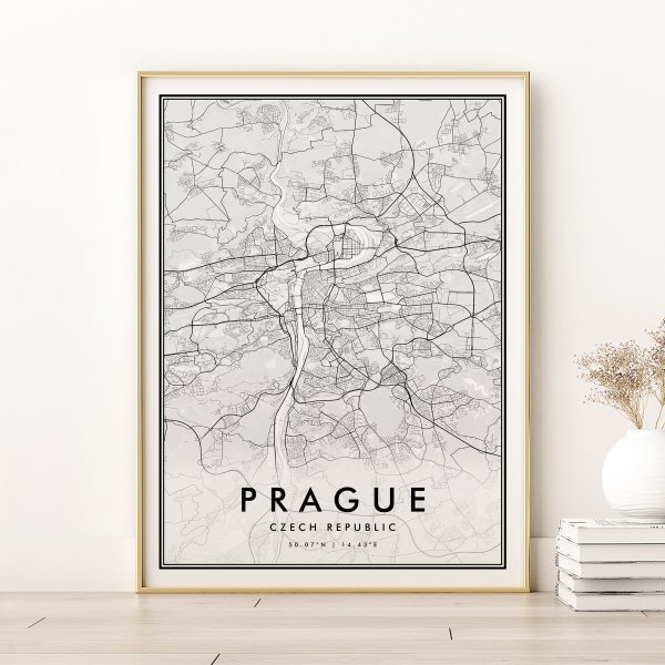 Prague Map Print - Etsy