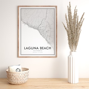 Laguna Beach Map Print, Laguna Beach California Town Map, Minimalist ...
