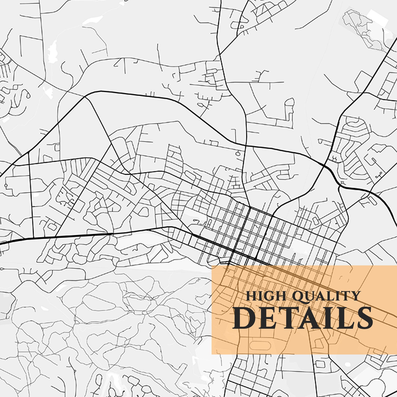 Aiken South Carolina City Map, USA SC Minimalist Aiken Map Print ...