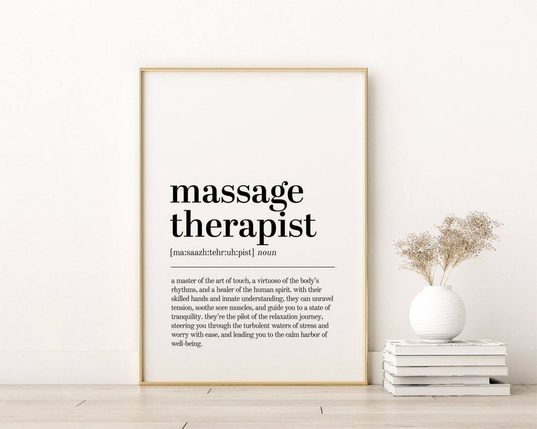 Massage Therapist Definition Print, Massage Therapist Dictionary Print ...