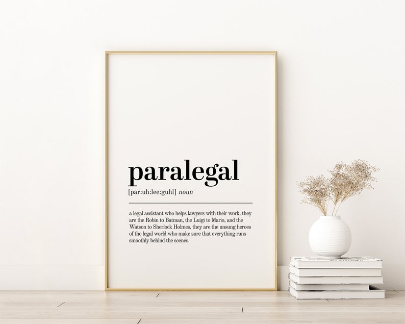 Paralegal Definition Print Printable Poster Retro Wall Art - Etsy