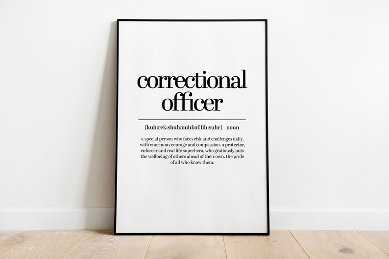 Correctional Officer Definition Print Printable Poster Retro - Etsy