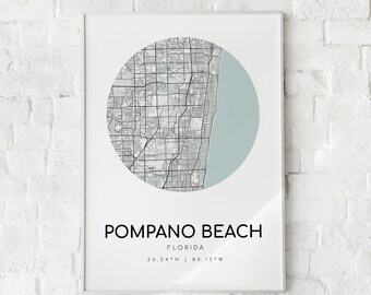 Pompano Beach Fl Map - Etsy