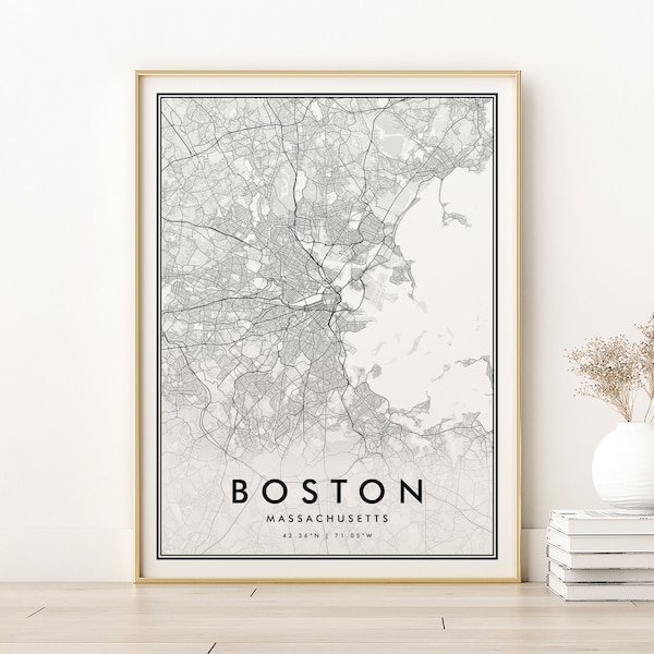 Boston Map Poster - Etsy
