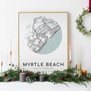 Myrtle Beach Map Print USA South Carolina City Map Print - Etsy