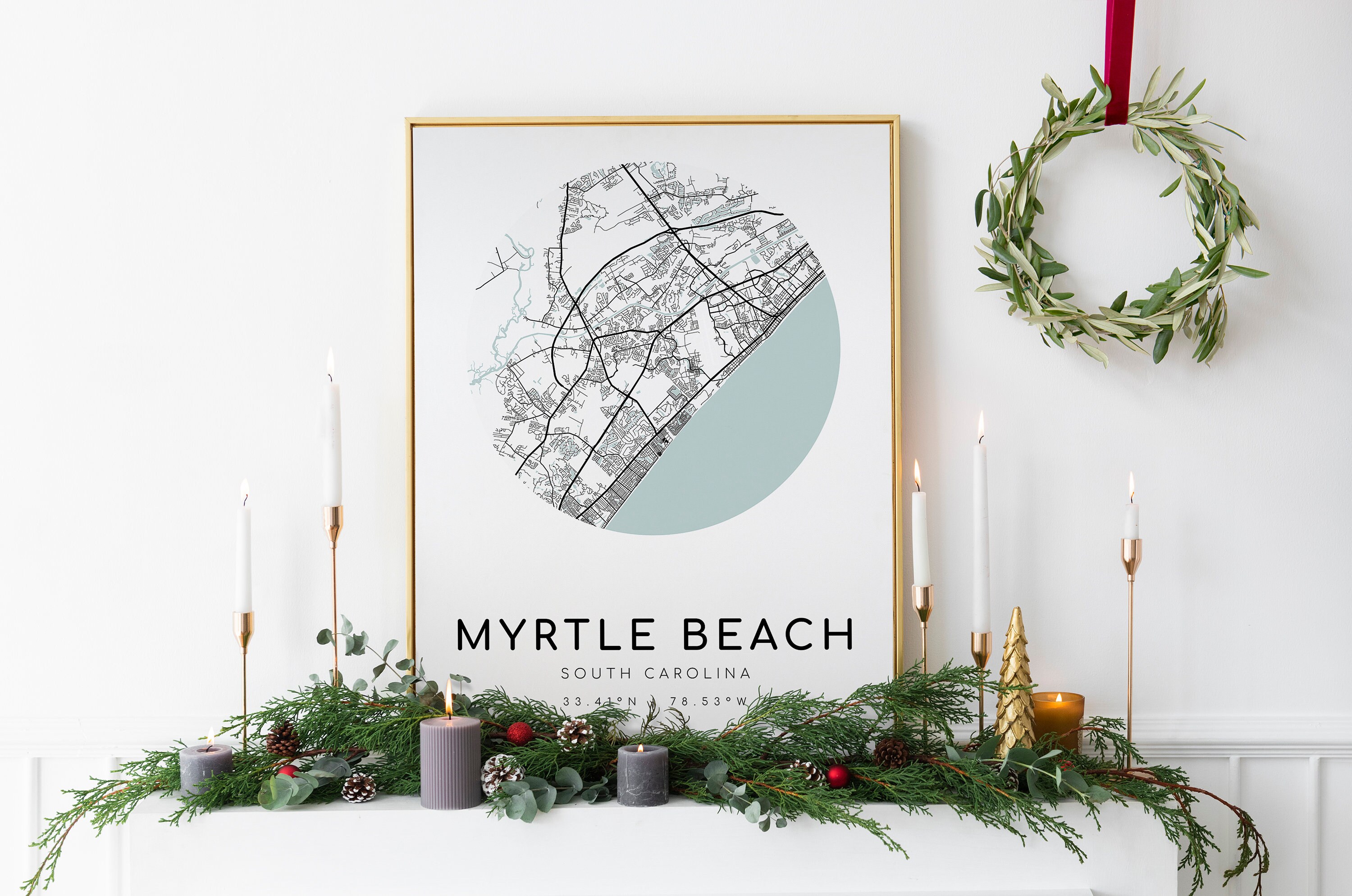 Myrtle Beach Map Print USA South Carolina City Map Print - Etsy