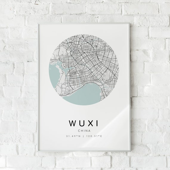 WUXI City Map China Town Map Gifts for Him Gift Map - Etsy