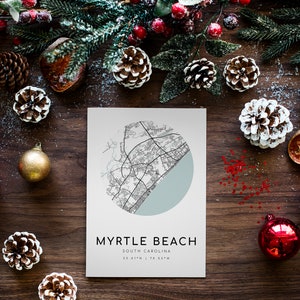 Myrtle Beach map print USA South Carolina city map print | Etsy