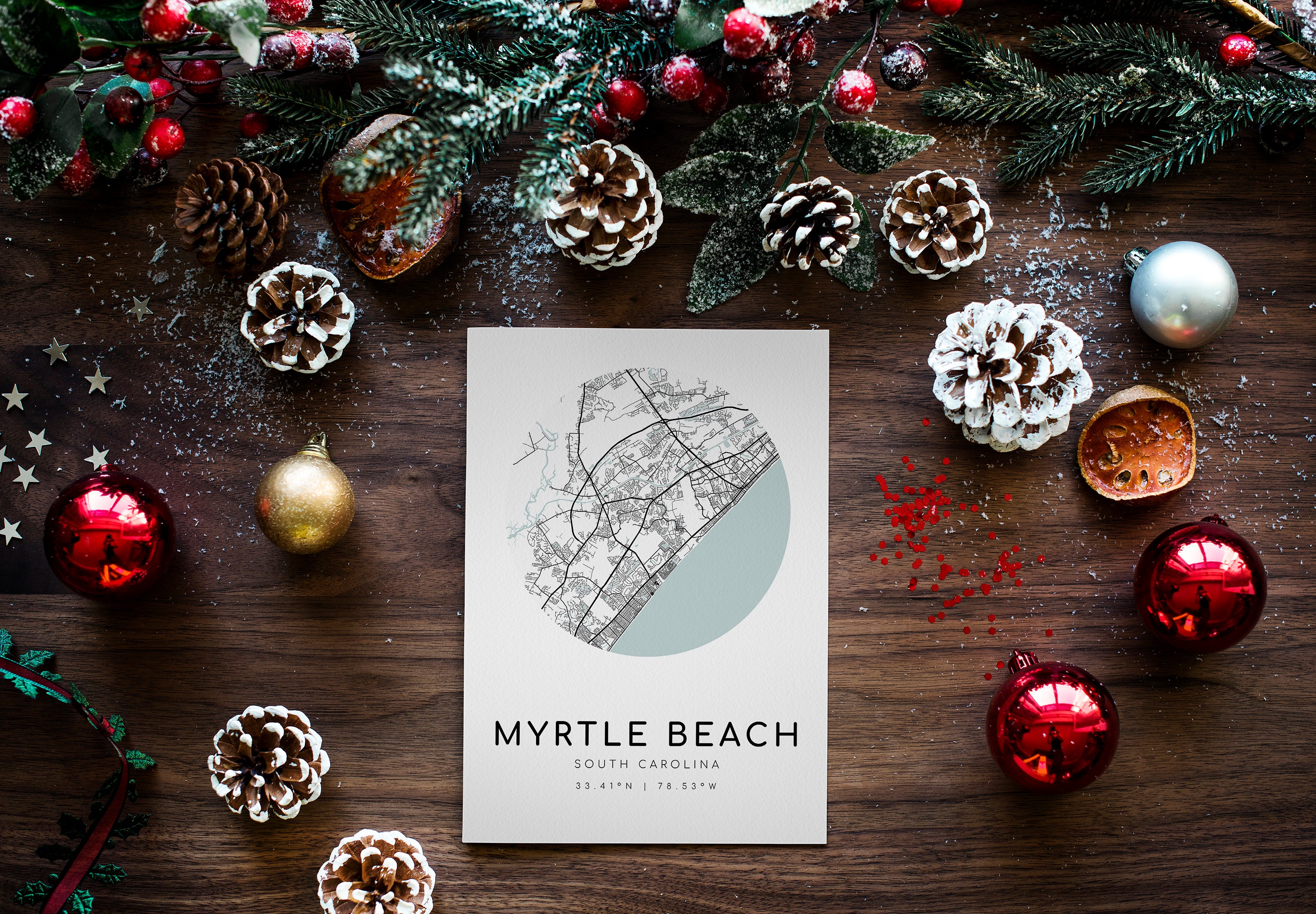 Myrtle Beach Map Print USA South Carolina City Map Print - Etsy