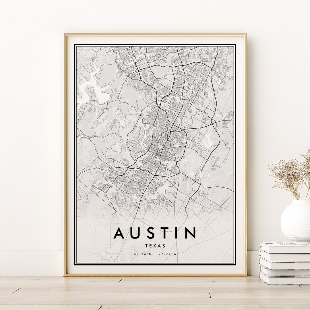 Impresión de mapas de Austin, mapa de la ciudad de Texas EE. UU ...