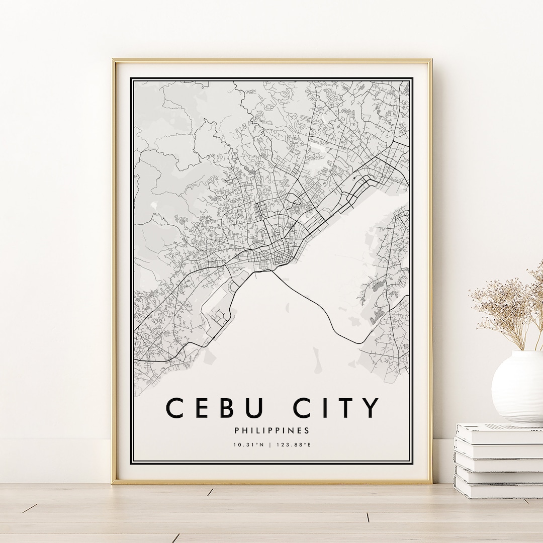 Cebu City Map Print, Modern Cebu City Philippines City Map, Birthday ...