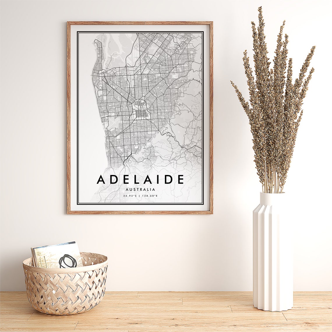 Adelaide Map Print, Adelaide Australia City Map, State Map Wall Art ...