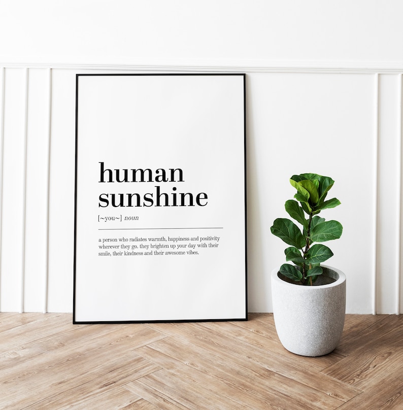 Human Sunshine Definition Print, Office Definition Print, Unique Gift ...
