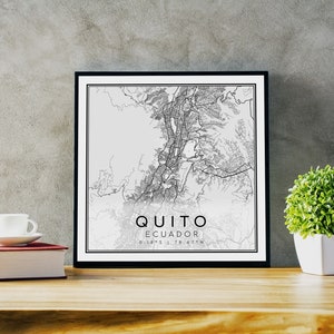 QUITO City Map Ecuador Wall Map Poster Engagement Map Art - Etsy