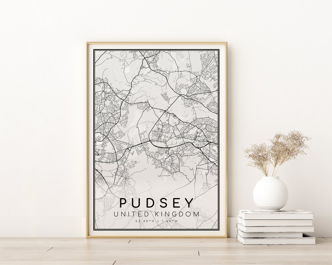 PUDSEY City Map United Kingdom Map Poster Engagement Art - Etsy